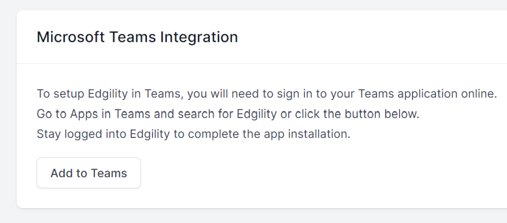 Microsoft Teams - Support | Edgility