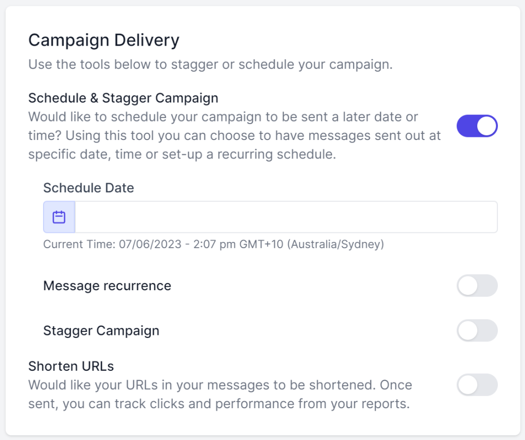 Campaign Delivery Tools – Schedule & Stagger Campaign - Support | Edgility
