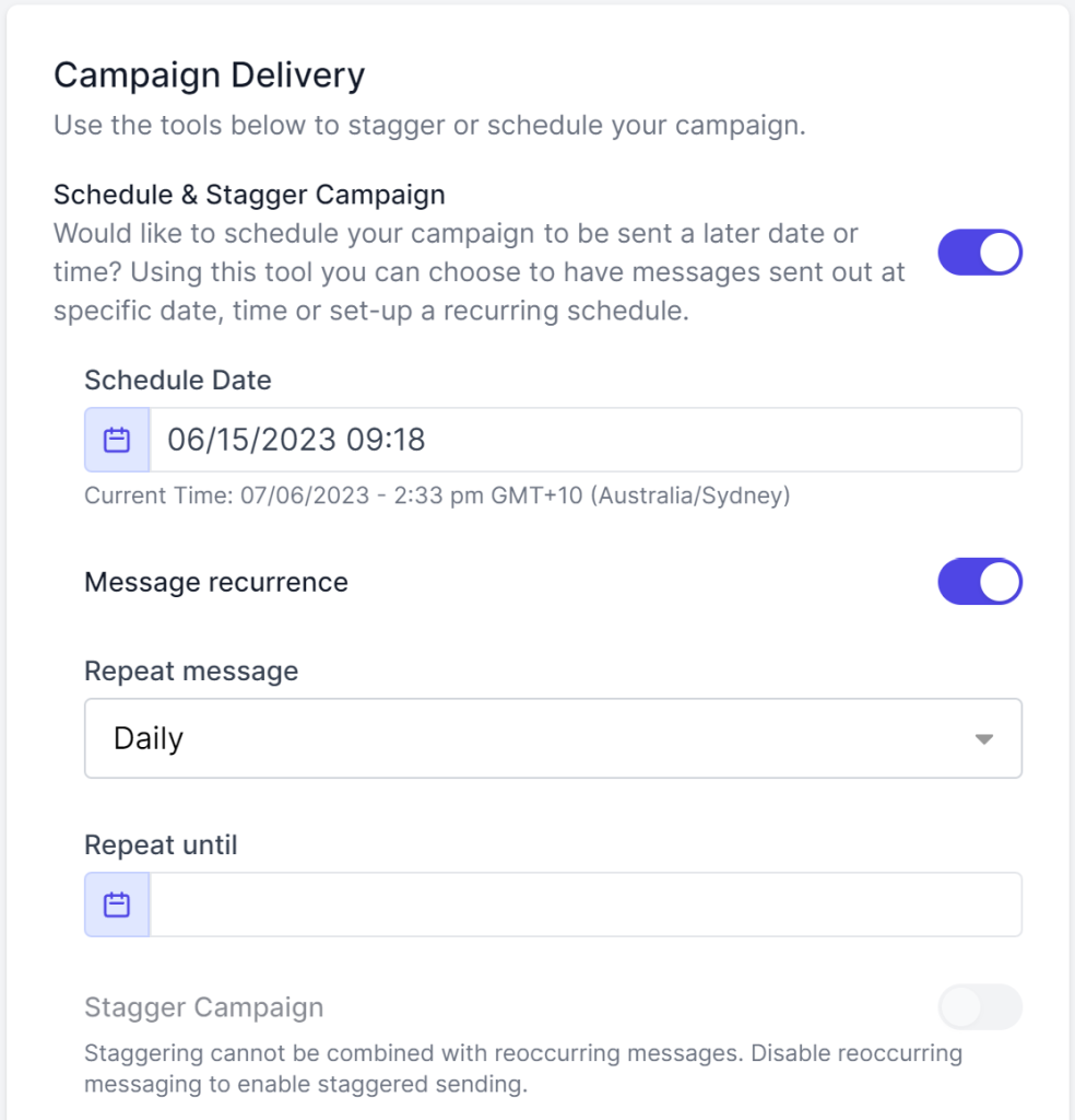 Campaign Delivery Tools – Schedule & Stagger Campaign - Support | Edgility